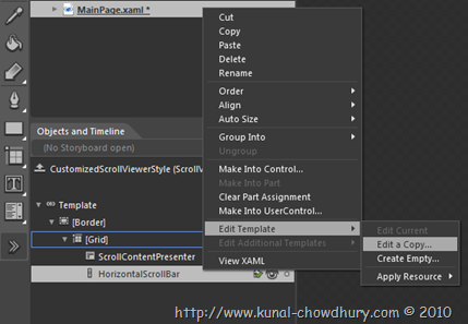 Customized Scrolling in Silverlight using Expression Blend | Kunal Chowdhury